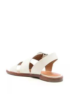 Clergerie Ilona Flat Sandals With Side Buckle Fastening - Neutrals