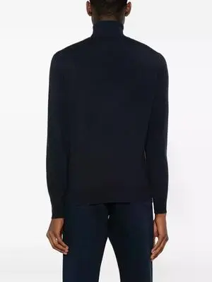 DELL'OGLIO Roll Neck Fine Knit Jumper - Blue