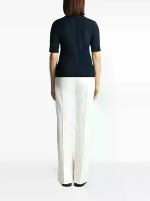 Fusalp Vela Ribbed Knit Polo Top - Blue