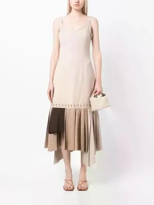 Rokh Sleeveless Pleated Midi Dress