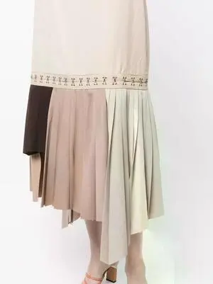 Rokh Sleeveless Pleated Midi Dress