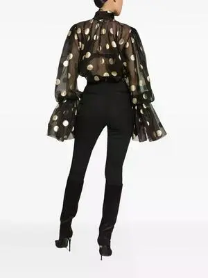Dolce & Gabbana Polka Dot Ruffled Cuff Blouse