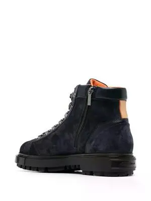 Santoni Suede Lace-up Boots