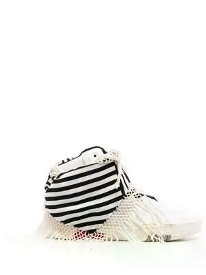 Saint Laurent High-top Sneakers With Bandana Detail - White