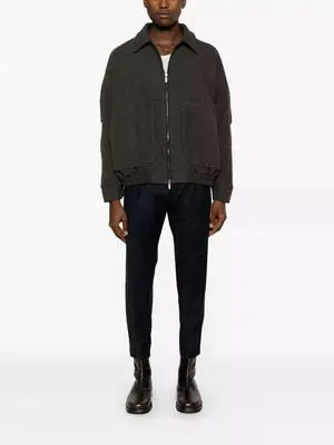 DONDUP Virgin Wool Blend Flannel Trousers