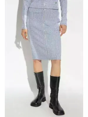 Kenzo Ribbed Knit Skirt With Zip Detail