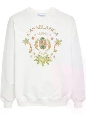 Casablanca Tennis Club Cotton Sweatshirt - White