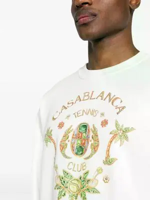 Casablanca Tennis Club Cotton Sweatshirt - White
