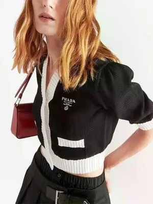 Prada Cropped Cotton Cardigan