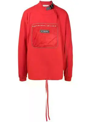 Iceberg Logo-patch Cotton Sweatshirt - Red