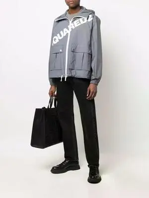 Dsquared2 Logo-print Hooded Jacket - Grey