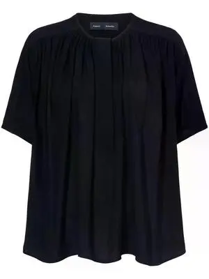 Proenza Schouler Georgette Crepe Claire Top - Black