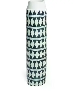 L'Objet Geometric-pattern Collar Vase - Black