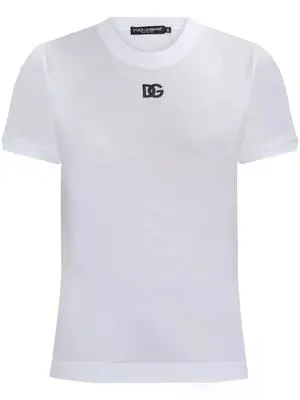 Dolce & Gabbana Embroidered Logo Crewneck T-shirt - White