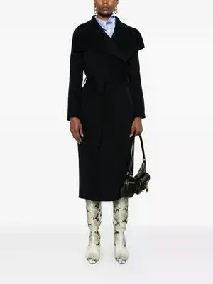 Mackage Mai-cn Coat Midnight Wool Waterfall Collar Wrap Coat - Blue