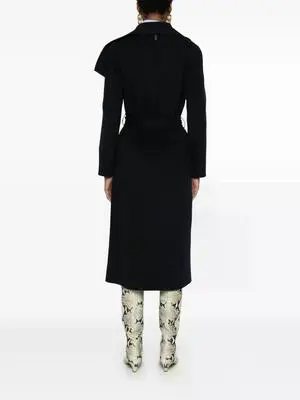Mackage Mai-cn Coat Midnight Wool Waterfall Collar Wrap Coat - Blue