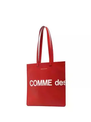Comme Des Garçons Logo-printed Leather Tote Bag