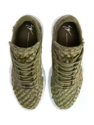 GIUSEPPE ZANOTTI Lace-up Low-top Sneakers - Green