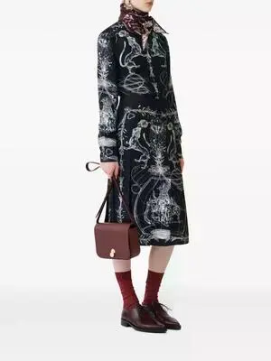 Fabiana Filippi Printed Silk A-line Midi Skirt
