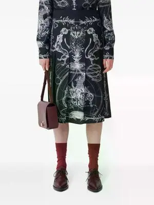 Fabiana Filippi Printed Silk A-line Midi Skirt