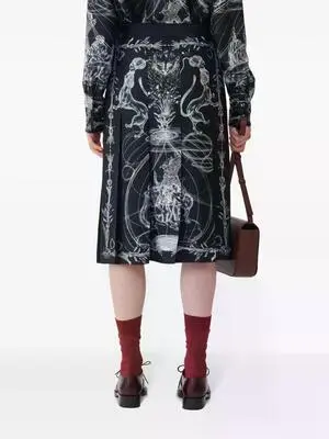 Fabiana Filippi Printed Silk A-line Midi Skirt
