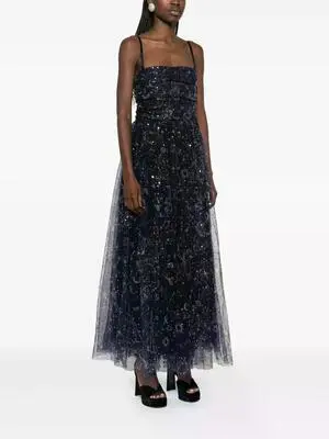 Staud Bettina Midi Dress With Sequin Detailing