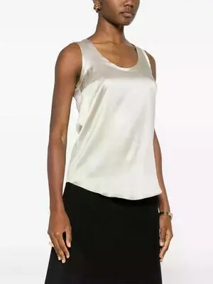 Brunello Cucinelli Sleeveless Satin Top - Grey