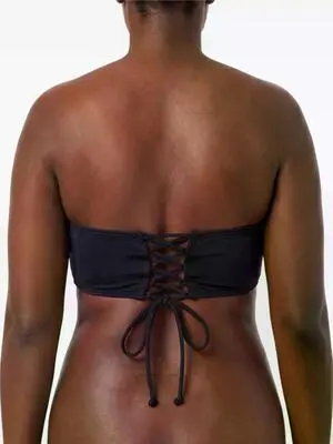 DIESEL® Logo Print Bikini Top - Black