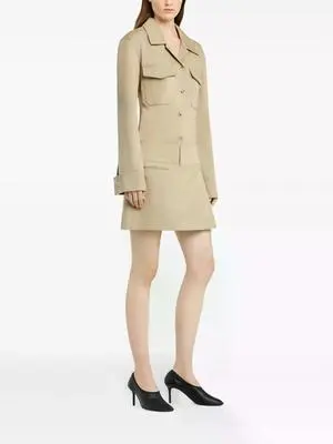 COURREGES Cotton Shirt With Embroidered Logo - Neutrals