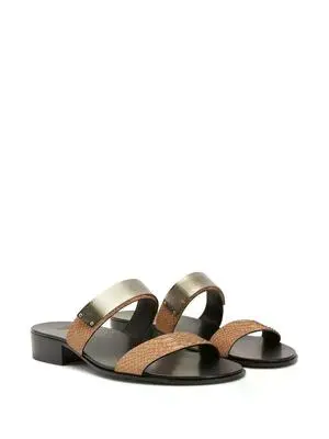 GIUSEPPE ZANOTTI Ignazio Double-strap Slide Sandals - Brown