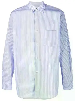 Comme Des Garçons Stripe-print Long-sleeve Shirt - Blue
