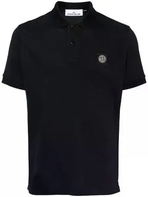 Stone Island Compass-badge Piqué Polo Shirt - Blue