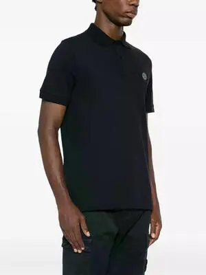 Stone Island Compass-badge Piqué Polo Shirt - Blue