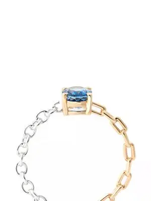 Yvonne Léon 9kt Yellow Gold And Multi-chain Solitaire Sapphire Ring