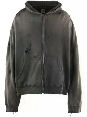 SAINT MXXXXXX Distressed Hoodie - Black