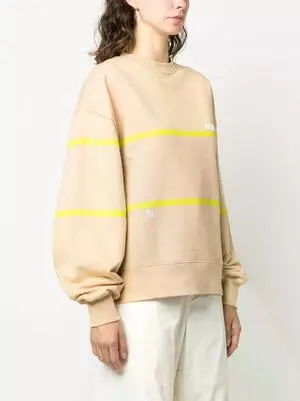 Gcds Logo Print Cotton Sweatshirt - Neutrals