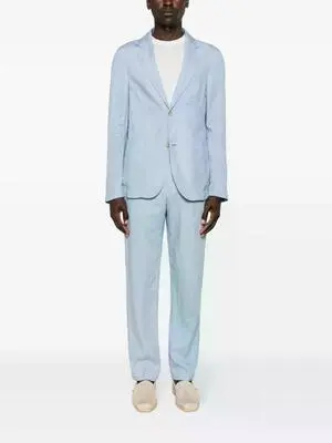 Canali Single-breasted Linen Blazer - Blue