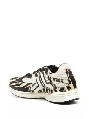 LANVIN Zebra Print Panelled Sneakers - Neutrals