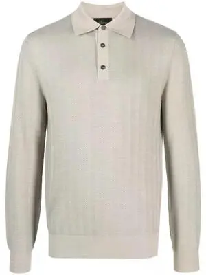 Brioni Long-sleeve Wool Polo Shirt