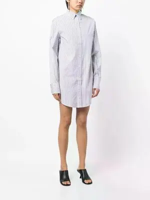 SA SU PHI Striped Silk Shirt Dress