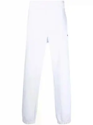 MSGM Logo-print Tapered Cotton Joggers - White