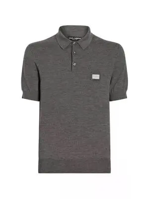Dolce & Gabbana Logo-tag Wool Polo Shirt