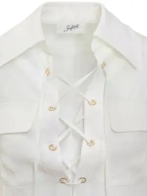 Seafarer Lace-up Shirt With Flap Pockets