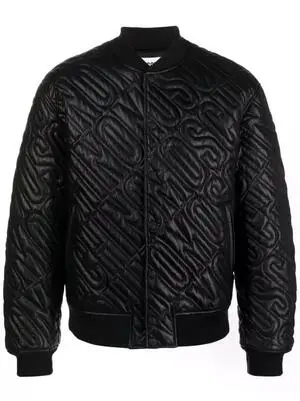 Moschino Embossed Quilted Bomber Jacket - Black