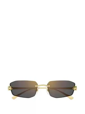 Cartier Geometric-shape Rimless Sunglasses - Gold