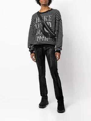 HACULLA. Here Today Gone Tmr" Striped Distressed Sweatshirt