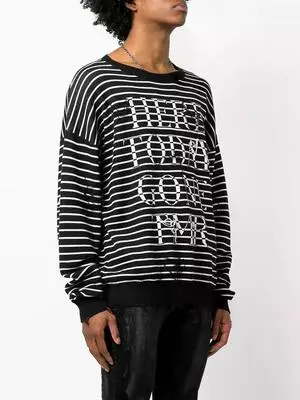 HACULLA. Here Today Gone Tmr" Striped Distressed Sweatshirt
