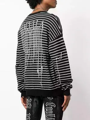 HACULLA. Here Today Gone Tmr" Striped Distressed Sweatshirt