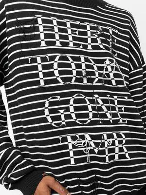 HACULLA. Here Today Gone Tmr" Striped Distressed Sweatshirt