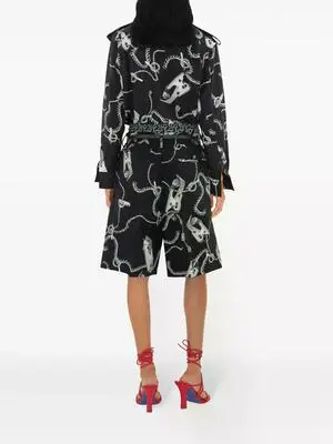 Burberry Chain Link Print Pleated Shorts